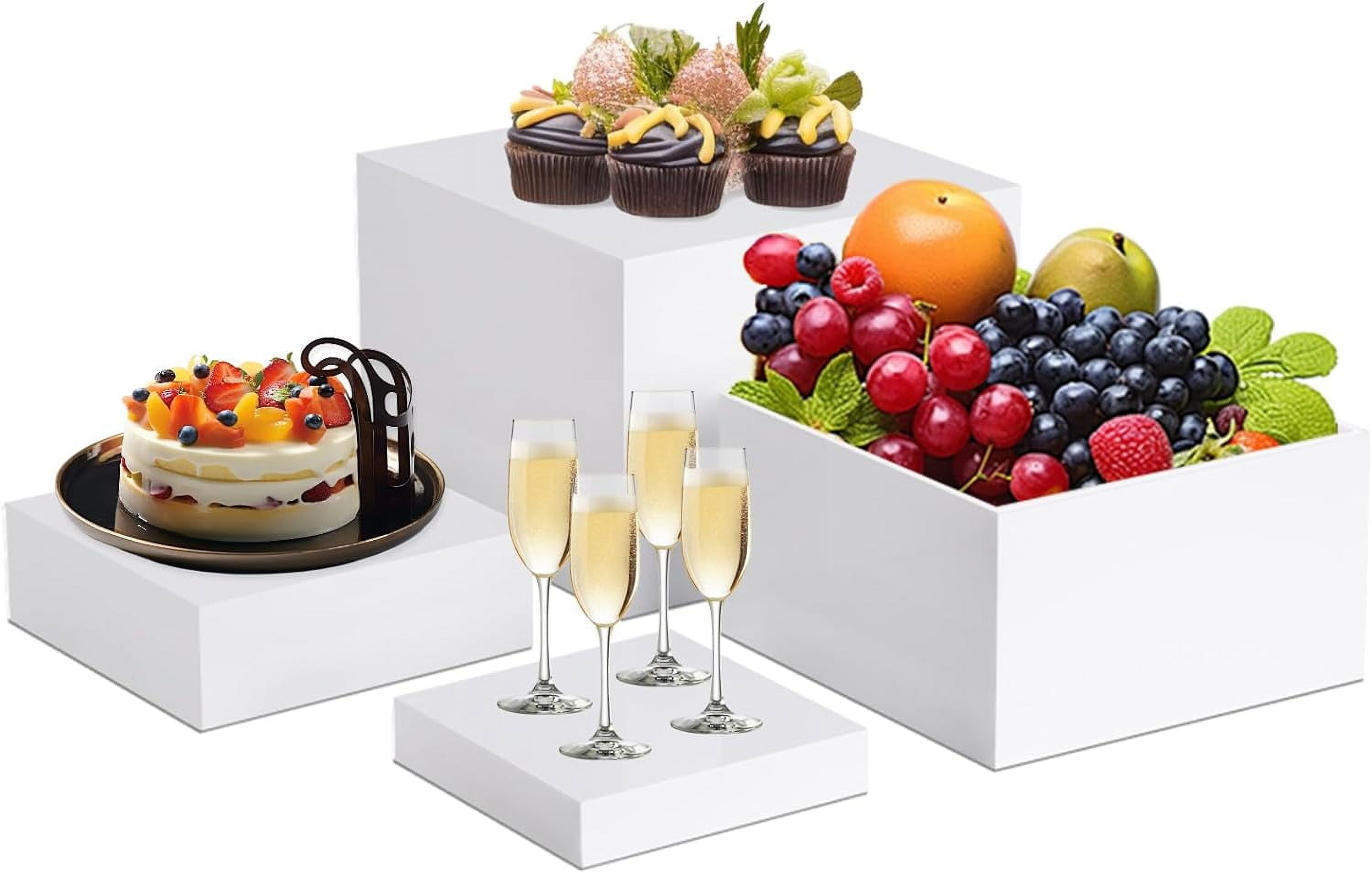 Buffet Risers, 4Pcs Acrylic Risers Dessert Table Display Set ,Wedding ...