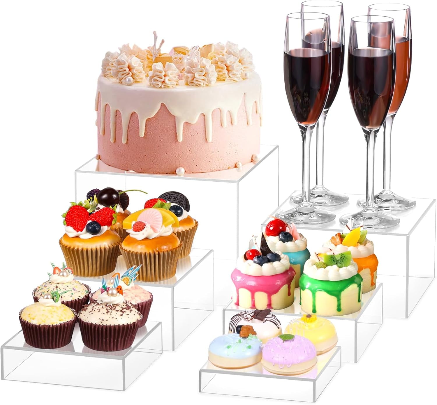 Buffet Risers Clear Food Risers for Buffet Table, Acrylic Food Display ...