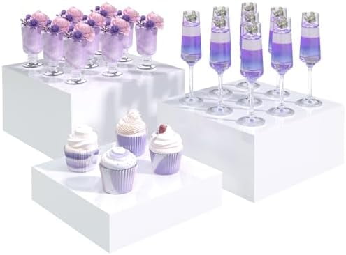 Buffet Risers, Food Display Risers for Party, Crystal Clear Acrylic ...