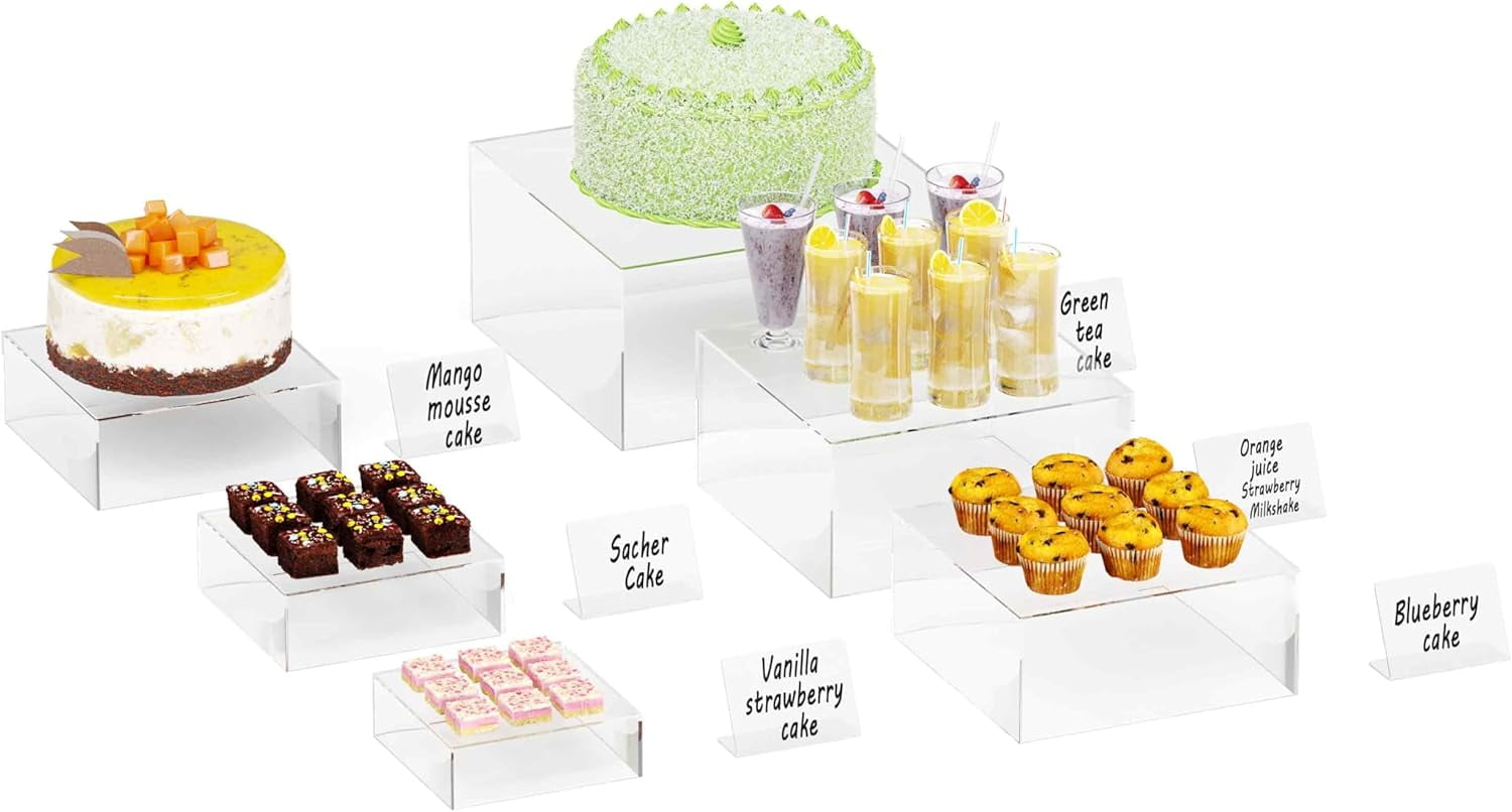 Buffet Risers with Mini Signs, Food Risers for Buffet Table, Display ...