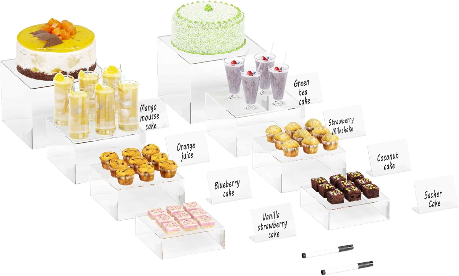 Buffet Risers with Mini Signs, Food Risers for Buffet Table, Display ...