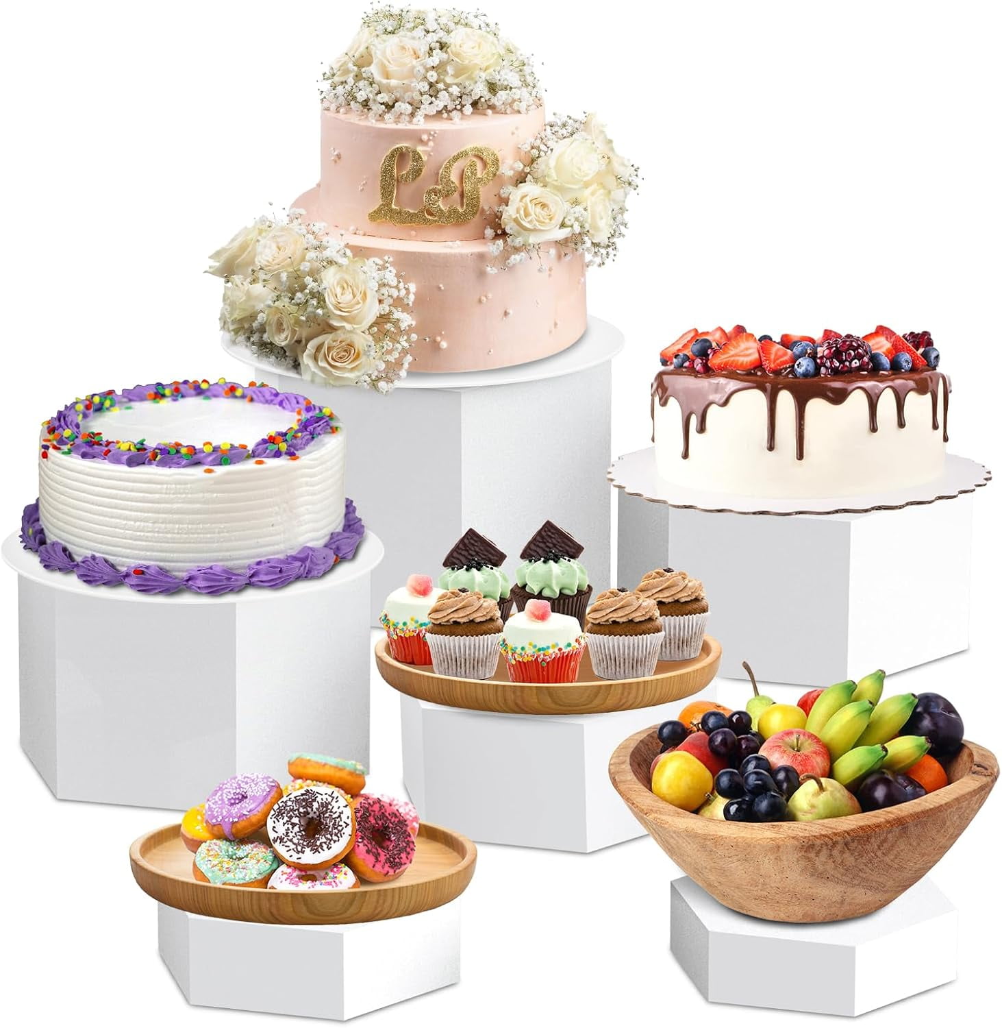 Buffet Risers, Risers Display Stands for Buffet Table, Acrylic Dessert ...