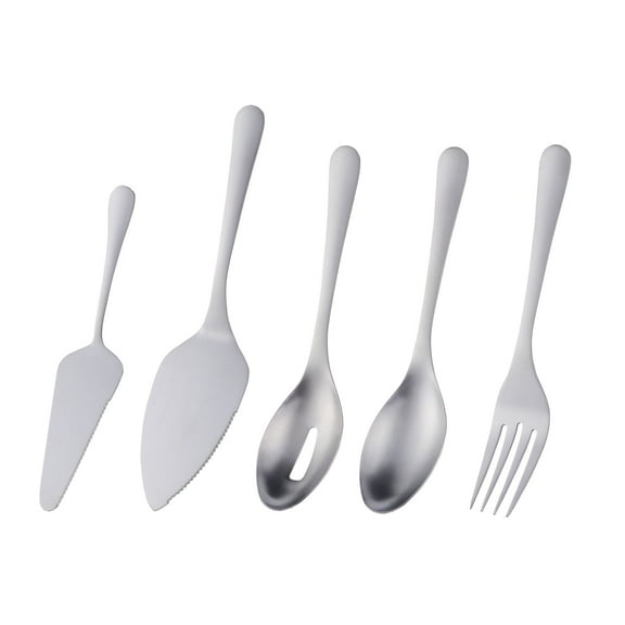 5 Piece Serving Utensils Set, 18/10 Stainless Steel Serving Utensils ...