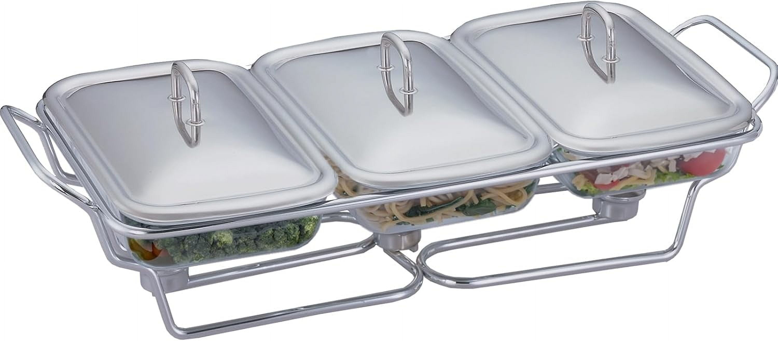 Buffet Set with Chafing Dish, 3 Section 1.5 QT Each | Party Food ...