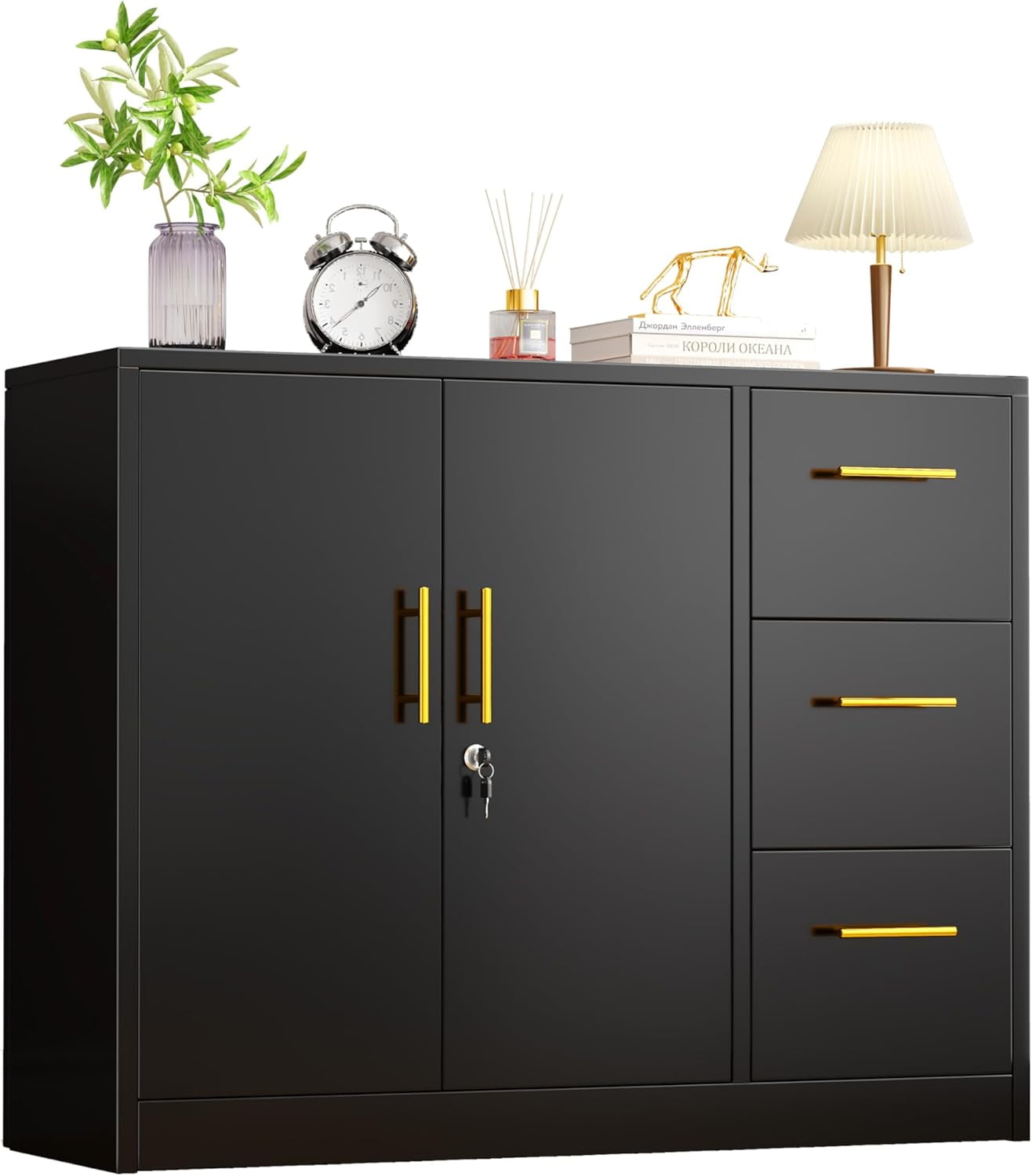 Buffet Sideboard Cabinet with Storage, 36.61" H Kitchen Storage Pantry ...