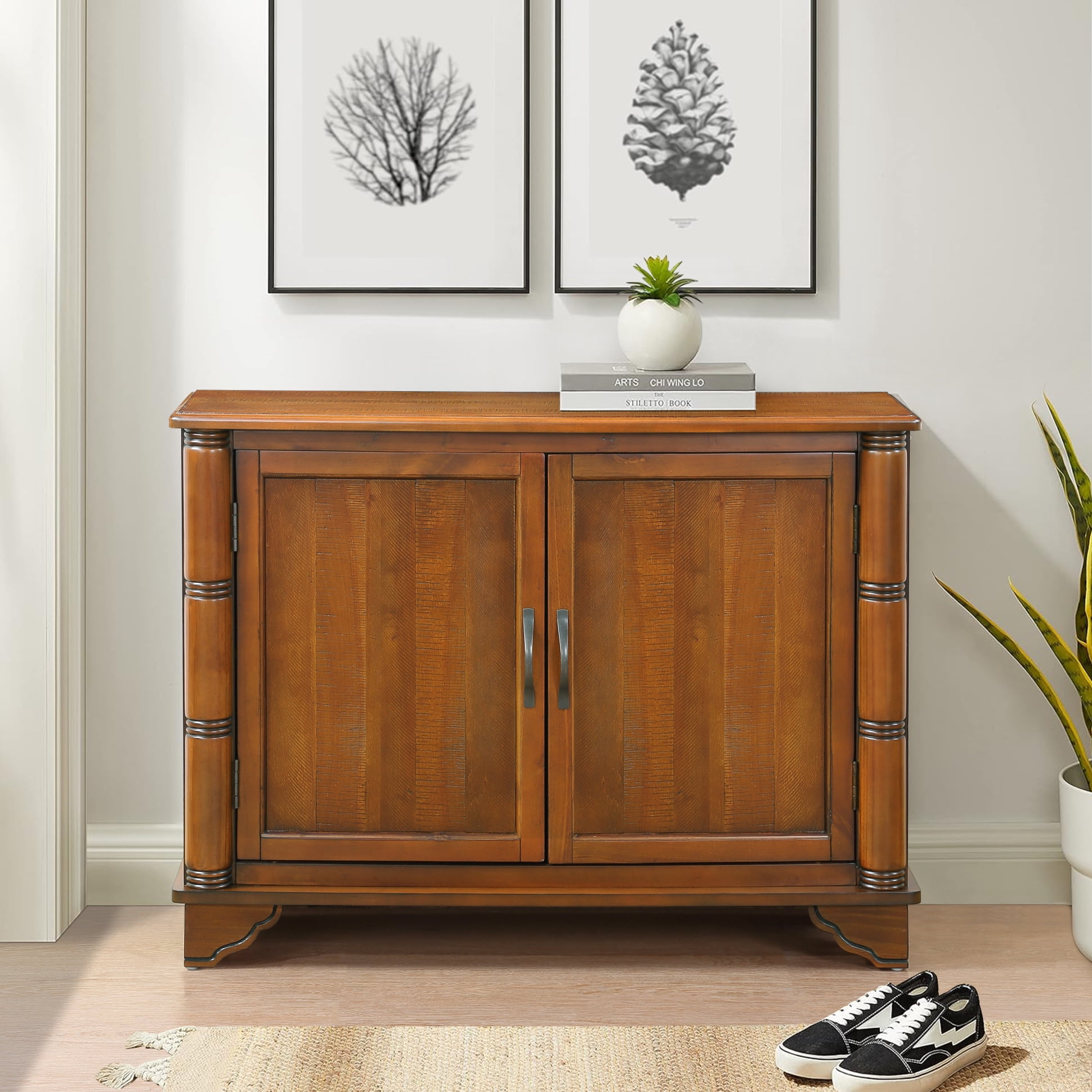 Buffet Sideboard Cabinet with Storage, 47.2" Modern Farmhouse Entryway ...