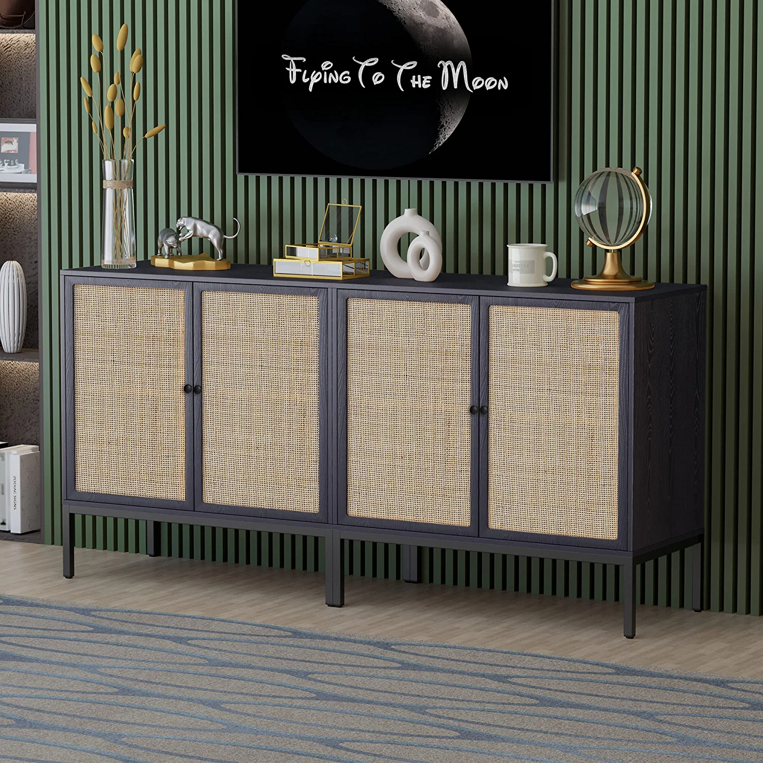 Black Dining Room Buffet Table