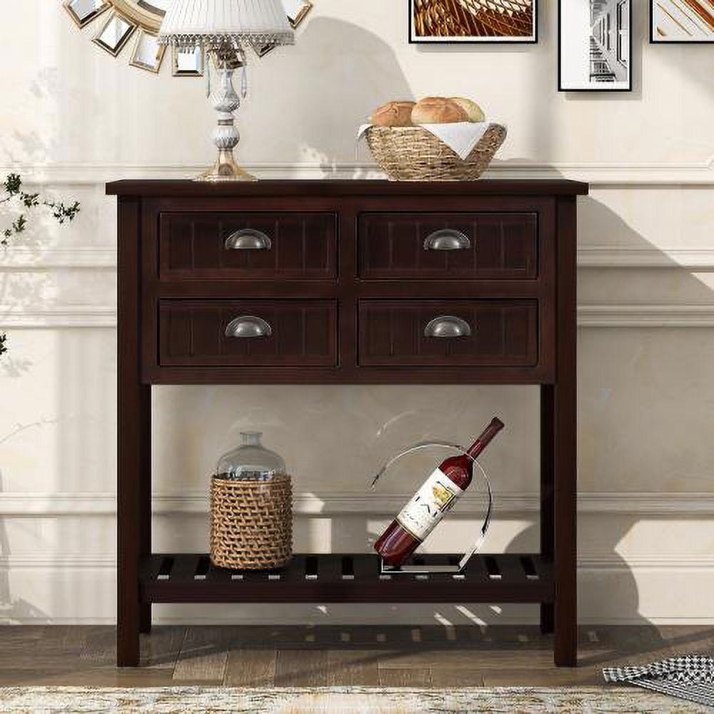 Buffet Sideboard Console Table with Bottom Shelf, Wooden Console Table ...
