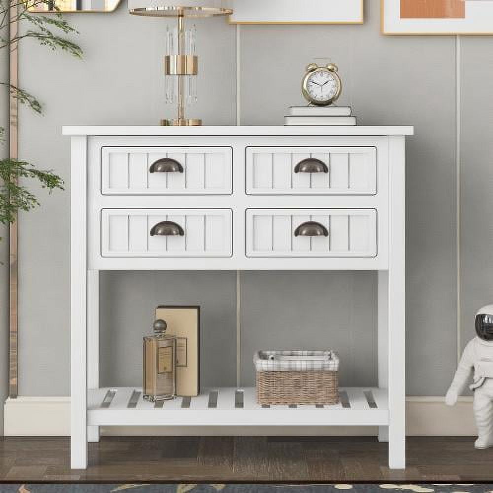 Buffet Sideboard Console Table with Bottom Shelf, Wooden Console Table ...