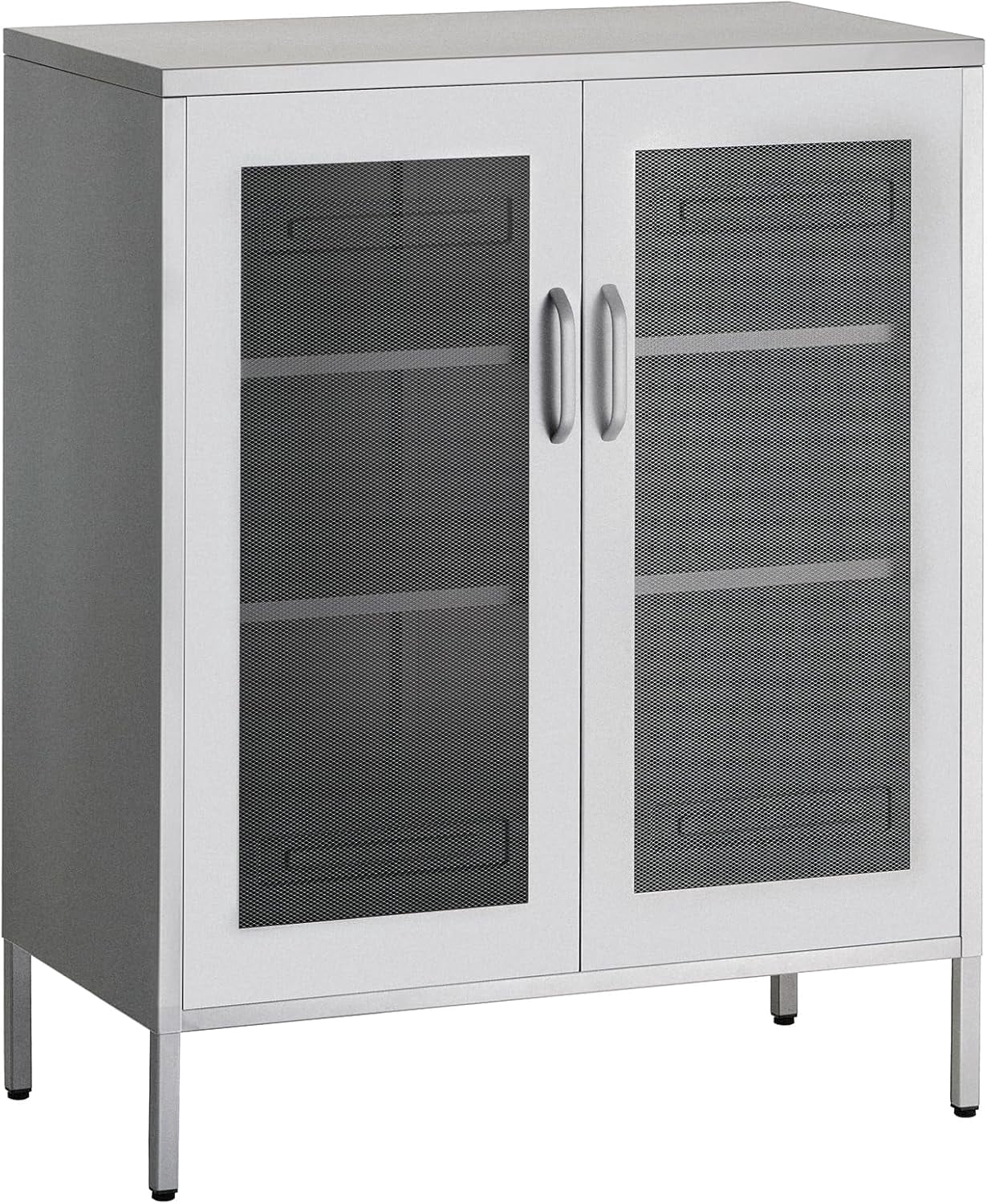 Buffet Sideboard Metal Storage Cabinet with Translucent PC Board Doors ...