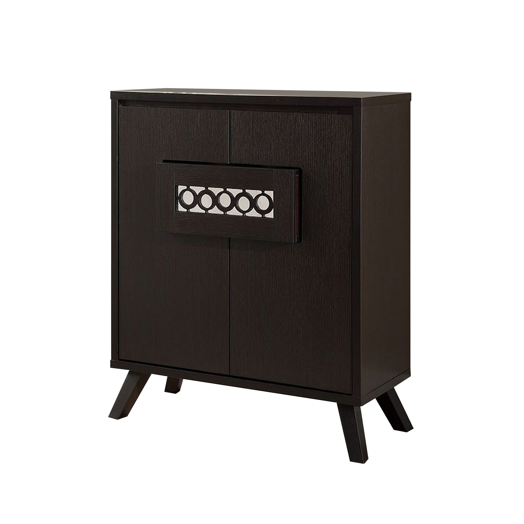 Buffet with Lattice Design Front Drawer and Multiple Cubbies, Dark ...