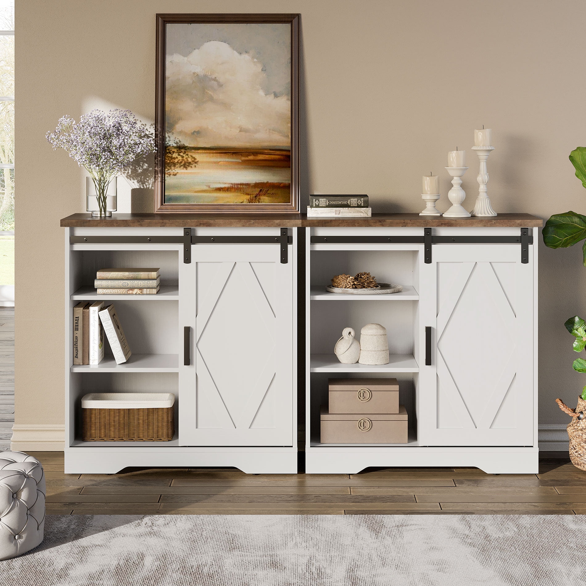 Buffets & Sideboards Buffet Table 2 in 1 Bar Cabinet with 2 Doors for ...