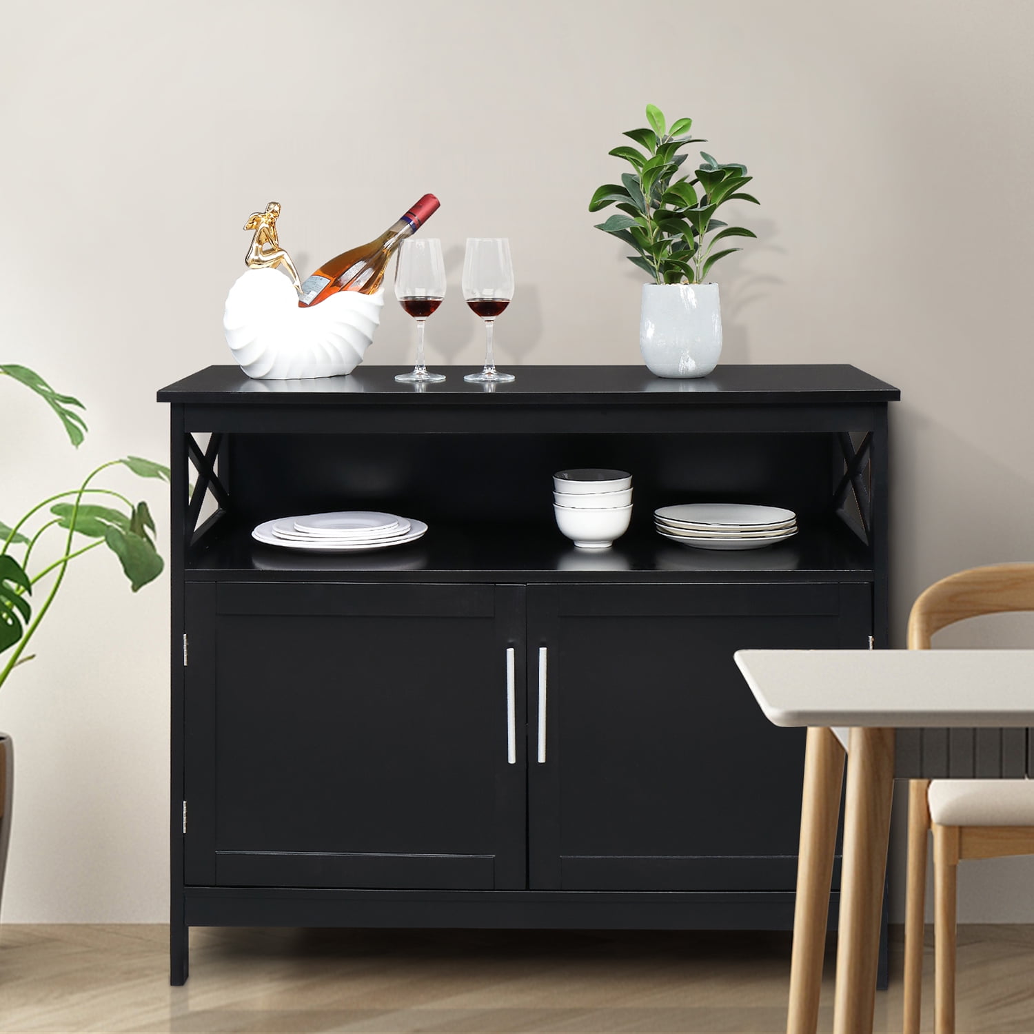 Black Sideboards and Buffets with Storage, Wooden Sofa Side Table ...