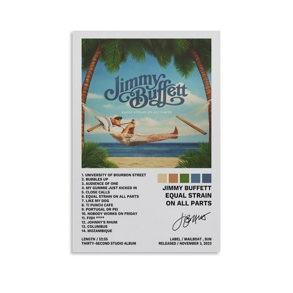 Buffett 'Equal Strain' Album Cover Art Canvas Wall Poster for Modern ...