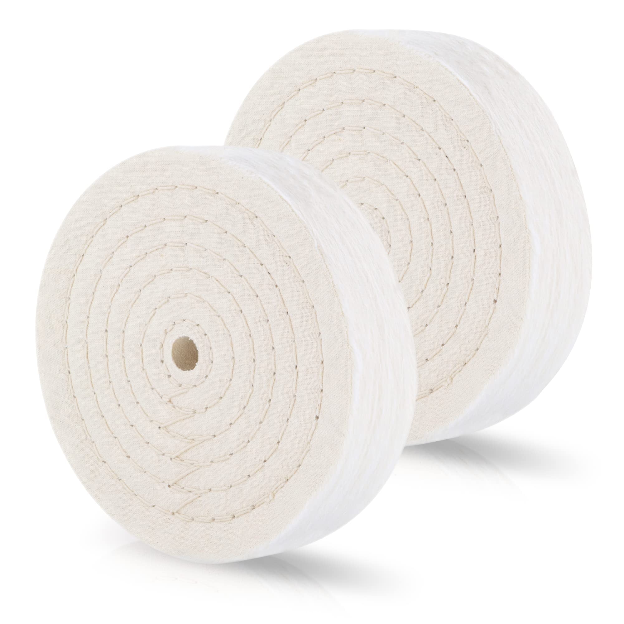Drixet 6 Inch Buffing Wheel for Bench Grinder - Fine Cotton Sewn, 80 ...