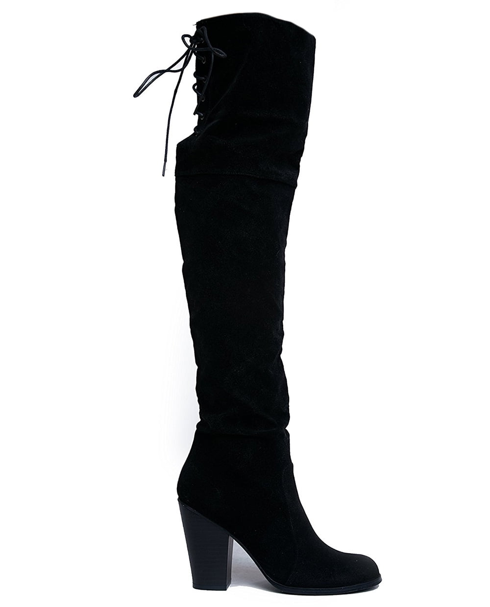 Buffy Over the Knee Thigh High Vegan Leather Dress Up Block Heel ...