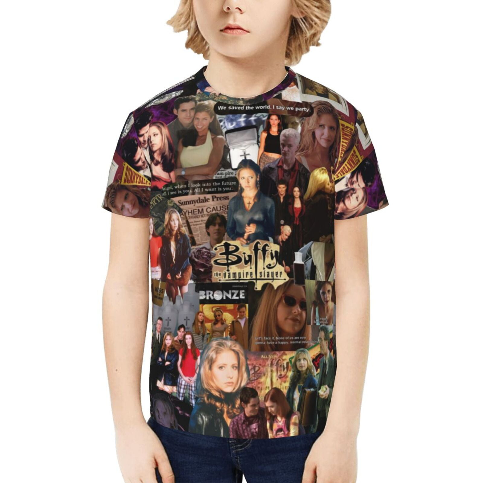 Buffy The Vampire Slayer Boys Girls T-Shirts Graphic Print Short Sleeve ...
