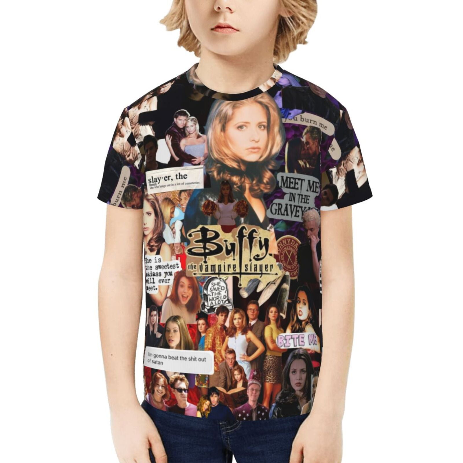 Buffy The Vampire Slayer Boys Girls T-Shirts Graphic Print Short Sleeve ...