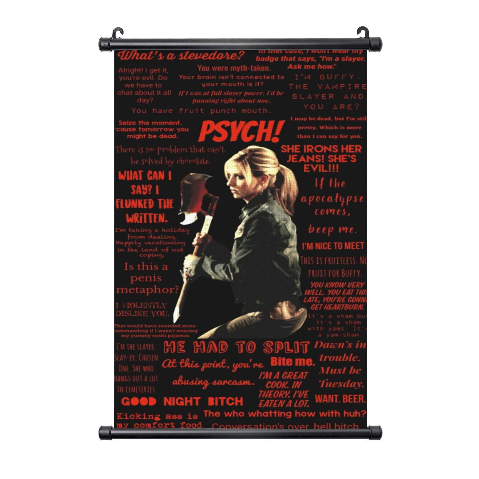 Buffy The Vampire Slayer Hanging Poster, Black Plastic Shaft Wall ...