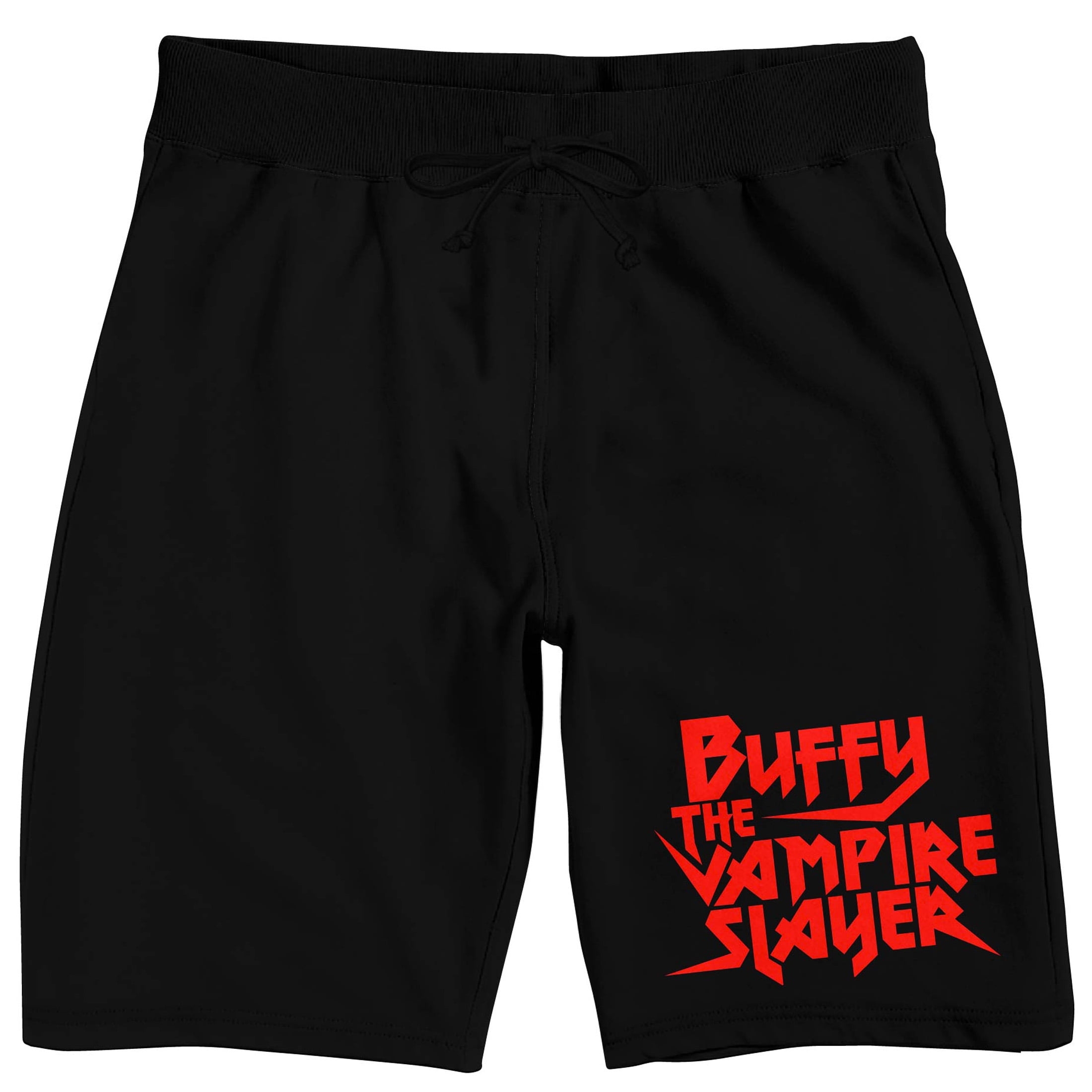 Buffy the Vampire Slayer Title Logo Men's Black Graphic Lounge Shorts ...