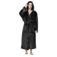 FashGudim Mens Robes Big and Tall Full Length Shawl Collar Long Plush ...