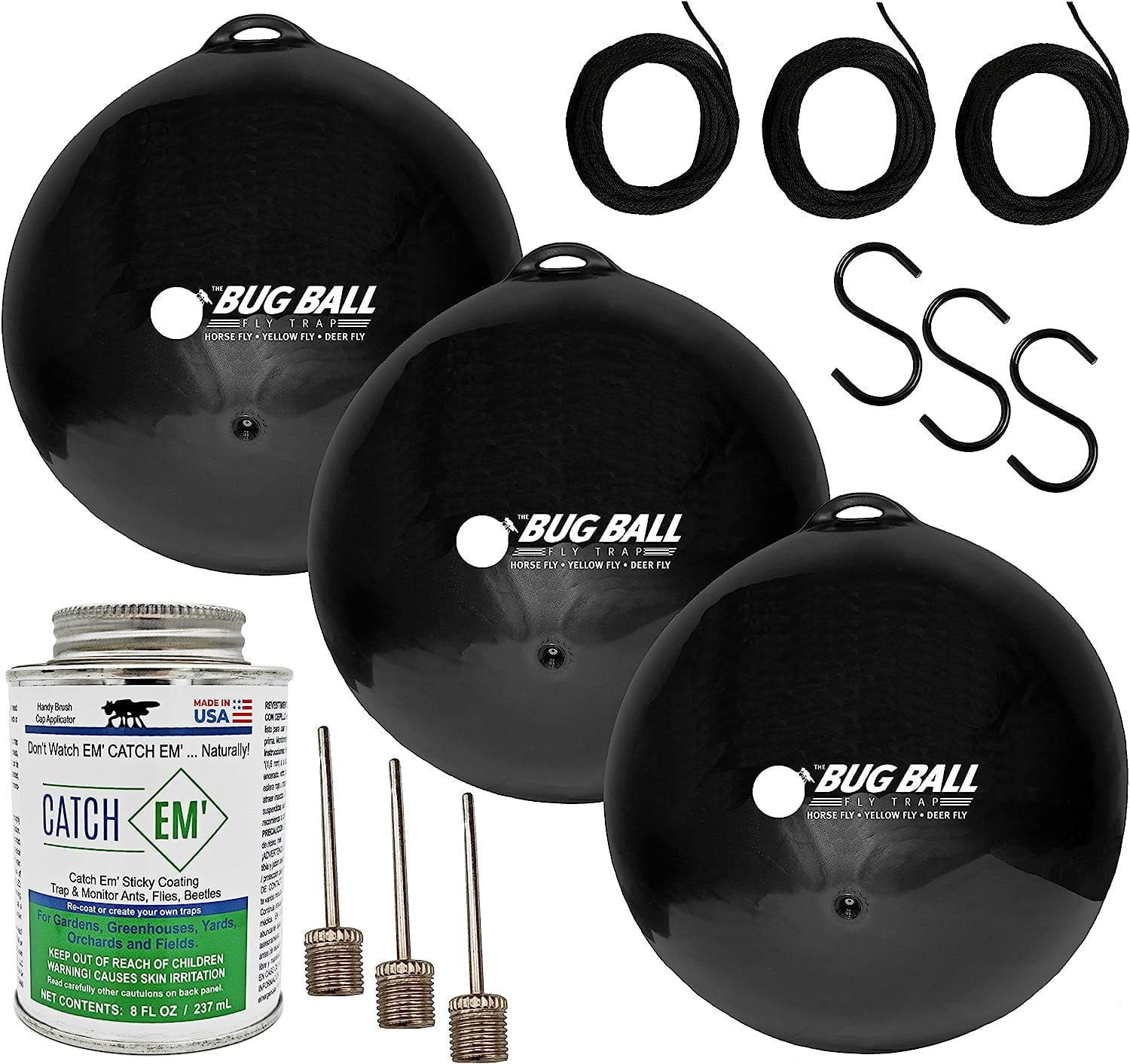Bug Ball 3 Pack Starter Kit Complete- Odorless Eco-Friendly Biting Fly ...