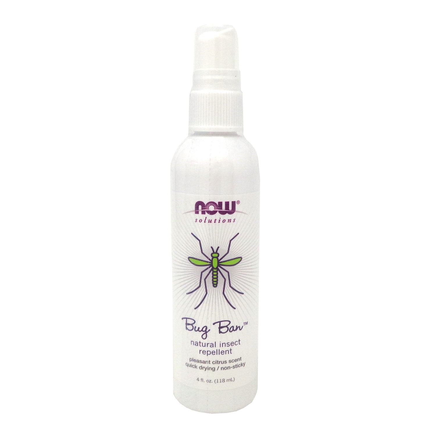 Bug Ban Spray Natural Insect Repellent By Now Foods - 4 Ounces ...