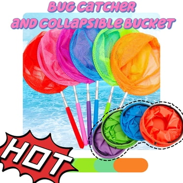 1 Bug Catching Net 34" Extendable Butterfly 8" Round Telescopic Insect ...
