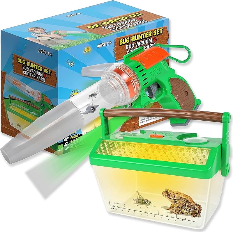 Bug Catcher Vacuum with Light Up Critter Habitat Case | Eco-Friendly Exploration Toys Gifts for ...