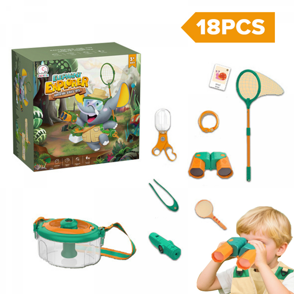 Kids Explorer Kit Bug Catcher Kit, 18Pieces Outdoor Exploration Set ...