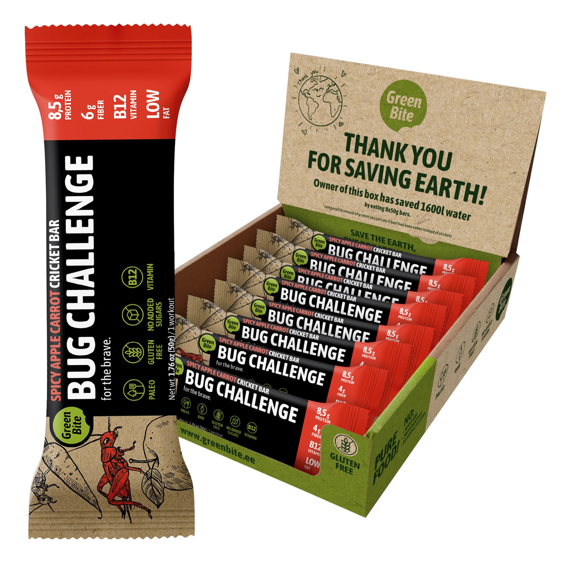 Bug Challenge Cricket Bar, YPF5 Fit and Active Protein Paleo Diet ...