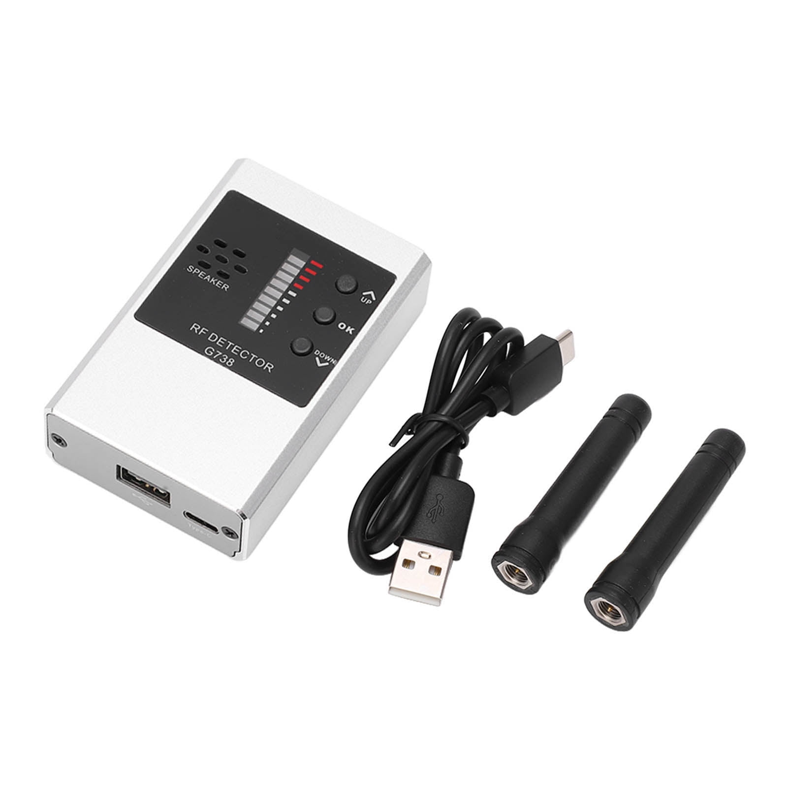 Bug Detector Wireless Signal Rf Scanner Camera Finder Tool For Hotel Room Office Silver