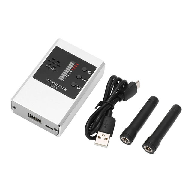 Bug Detector Wireless Signal Rf Scanner Camera Finder Tool For Hotel Room Office Silver