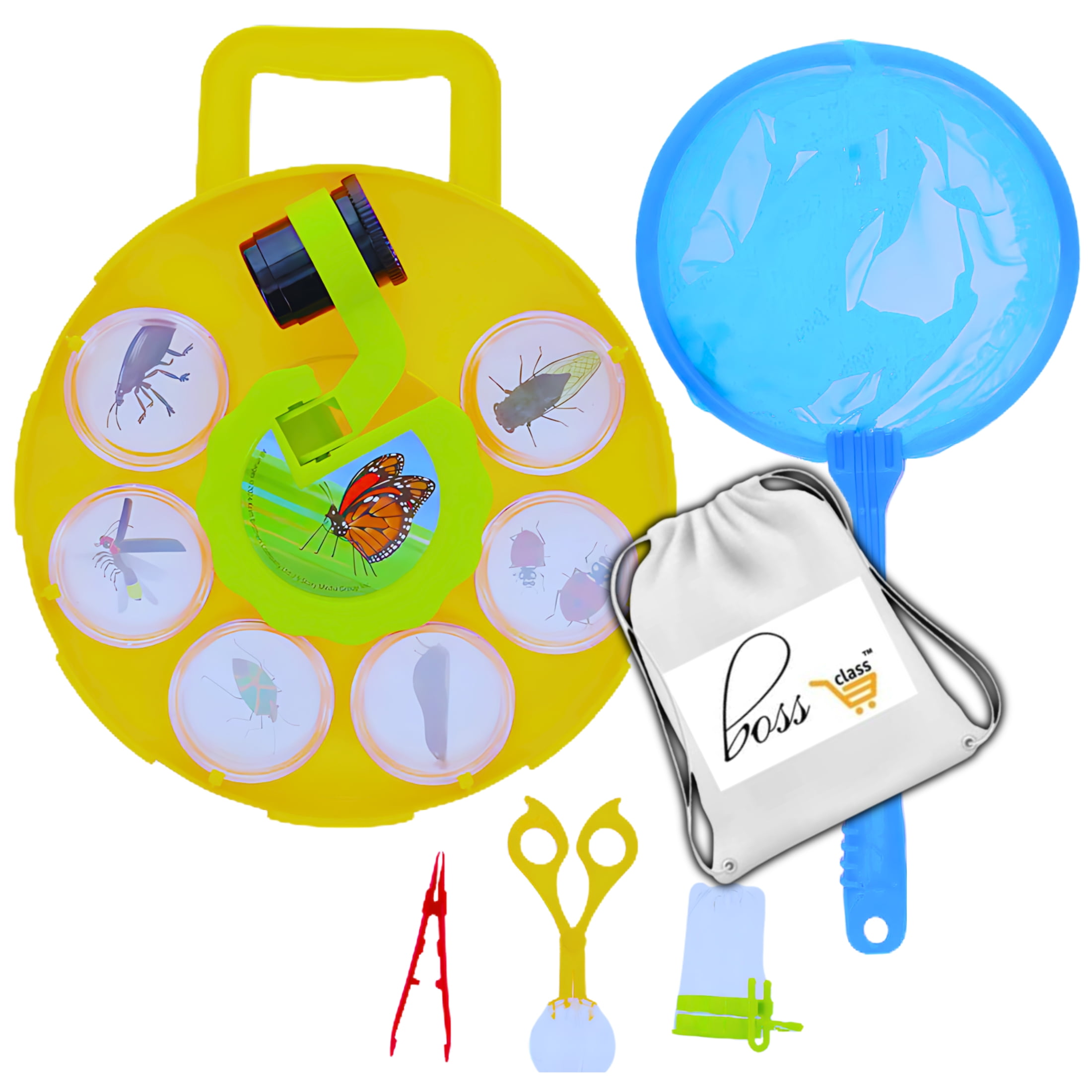 Bug Discovery Bundle (Yellow), Viewing Kit with Microscope Specimens ...