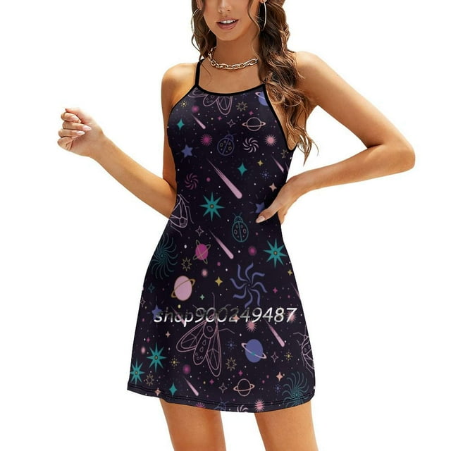Bug Galaxy Sweet Elegant Dress Women Korean Kawaii Square Collar Dress ...