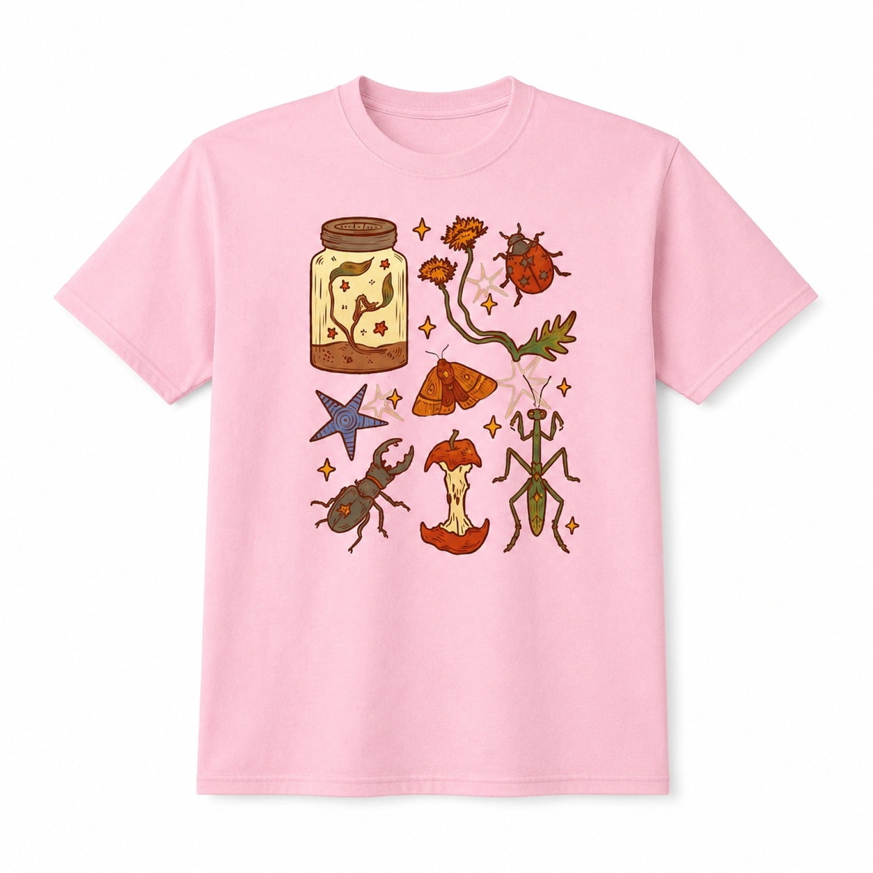 Bug Jar Graphic Unisex T-Shirt, Vintage Nature Insect Tee - Walmart.com