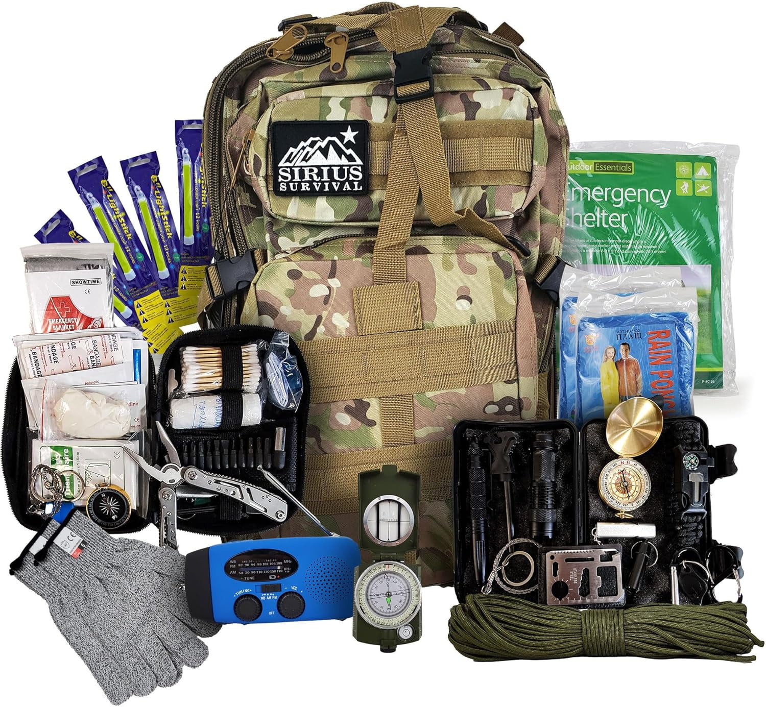 Bug Out Bag Backpack Bugout Kit Great for Family - Survival Backpack for Earthquakes, Hurricanes ...