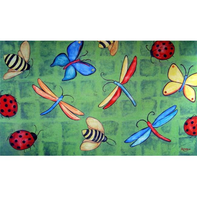 Bug Party Doormat Rug, Green - 18 x 30 in. - Walmart.com
