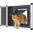 Bug-Proof Screen Cat Door for Window,22"-28.5" Adjustable Width,1-Min ...