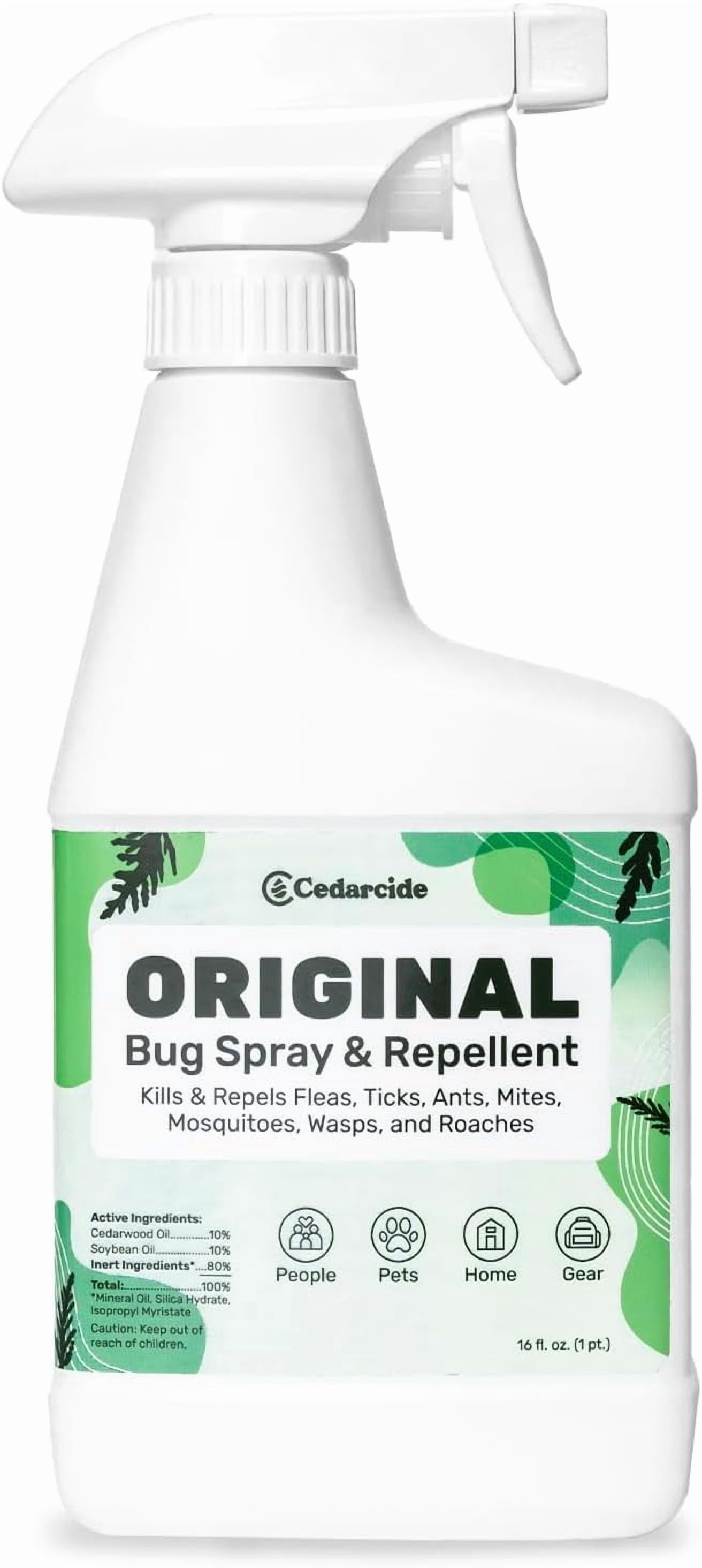 Bug Spray - Natural Eco-Friendly Cedar Oil Repels & Kills Fleas, Ticks ...