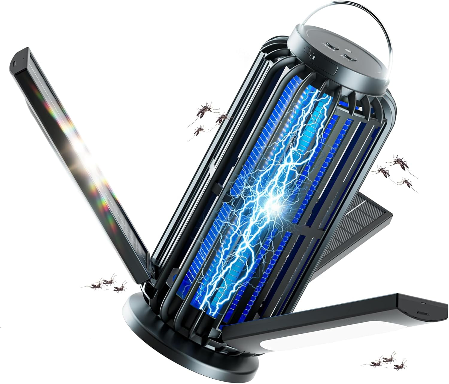 Bug Zapper 2 Pack, Solar Bug Zapper with 3 Solar Charging Panels, IP65 ...