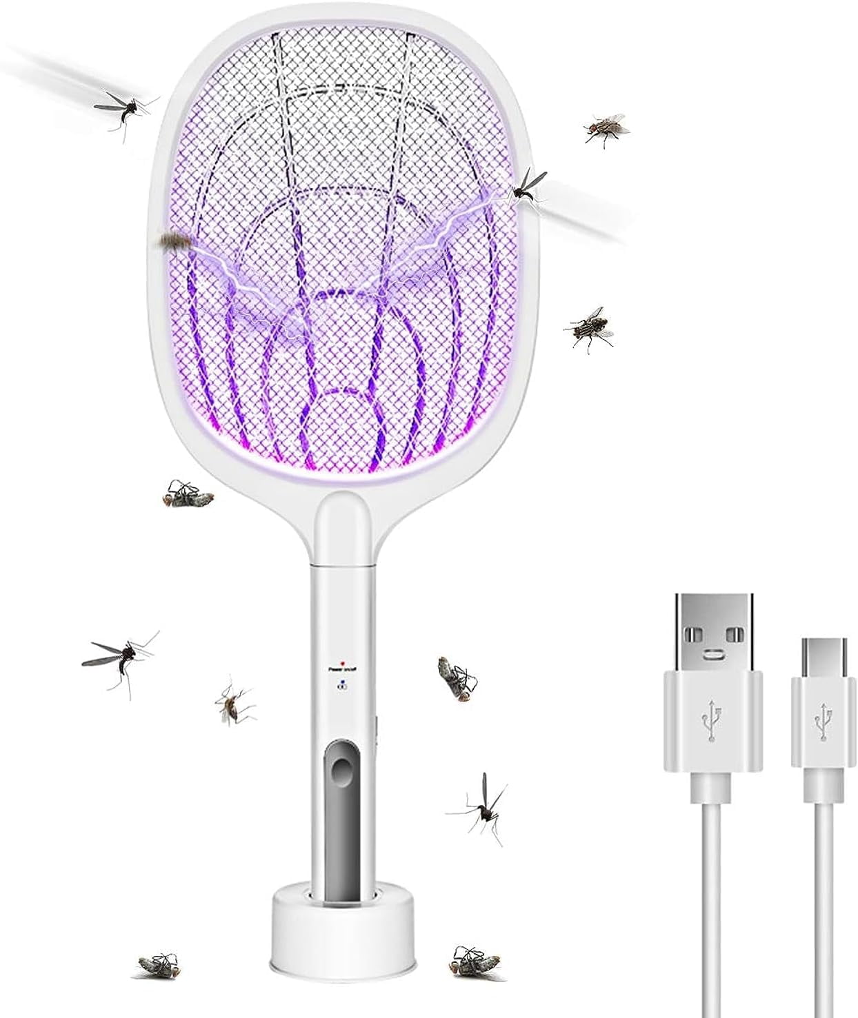 Bug Zapper, 3000 Volt Indoor & Outdoor Electric Fly Swatter, USB ...