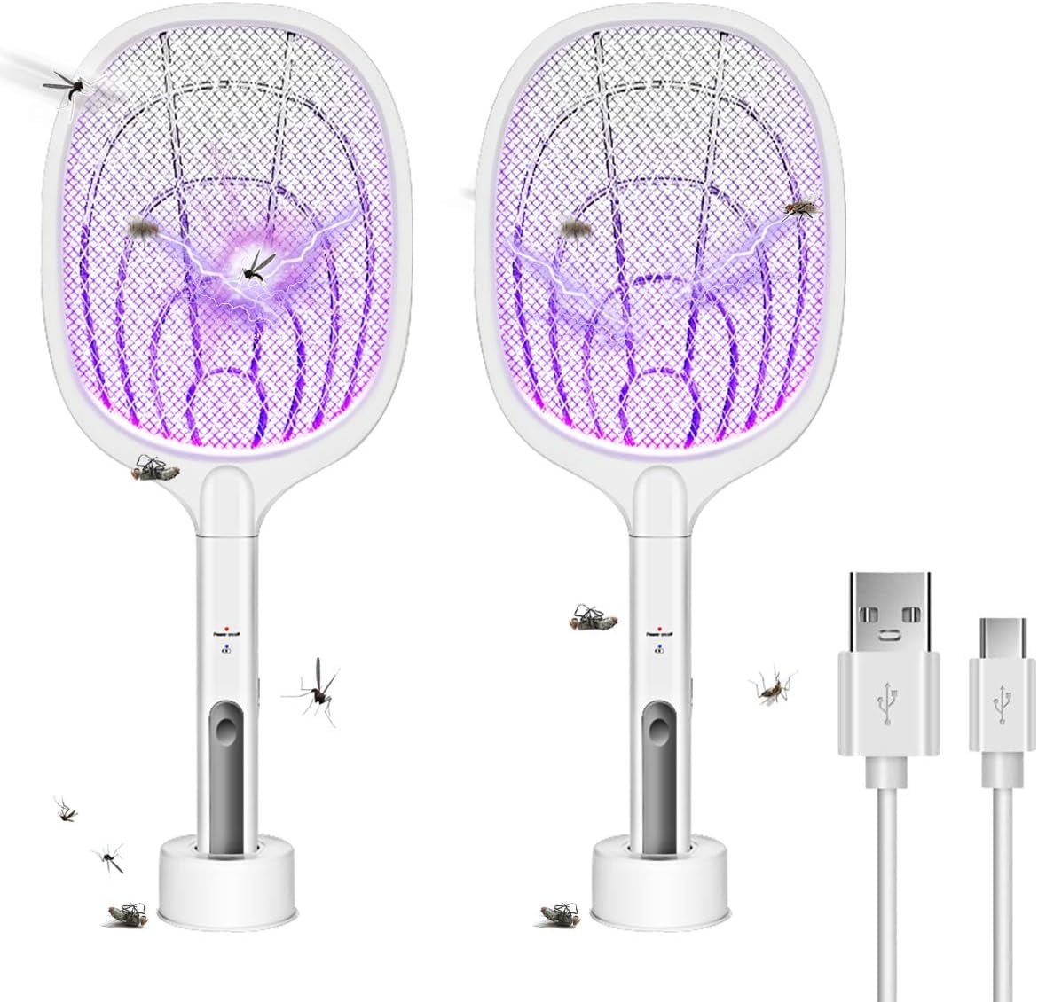Bug Zapper, 3000 Volt Indoor & Outdoor Electric Fly Swatter, USB ...