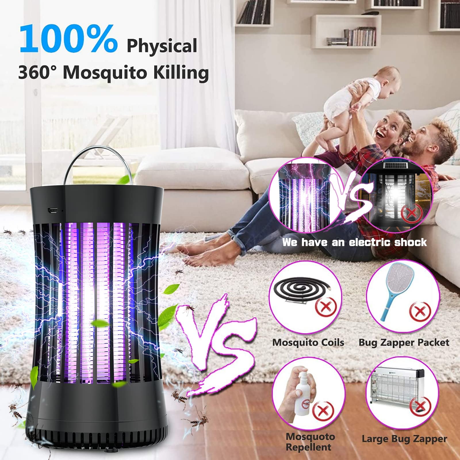 Bug Zapper, Bug Zapper Outdoor Waterproof for Summer Trip, Camping ...
