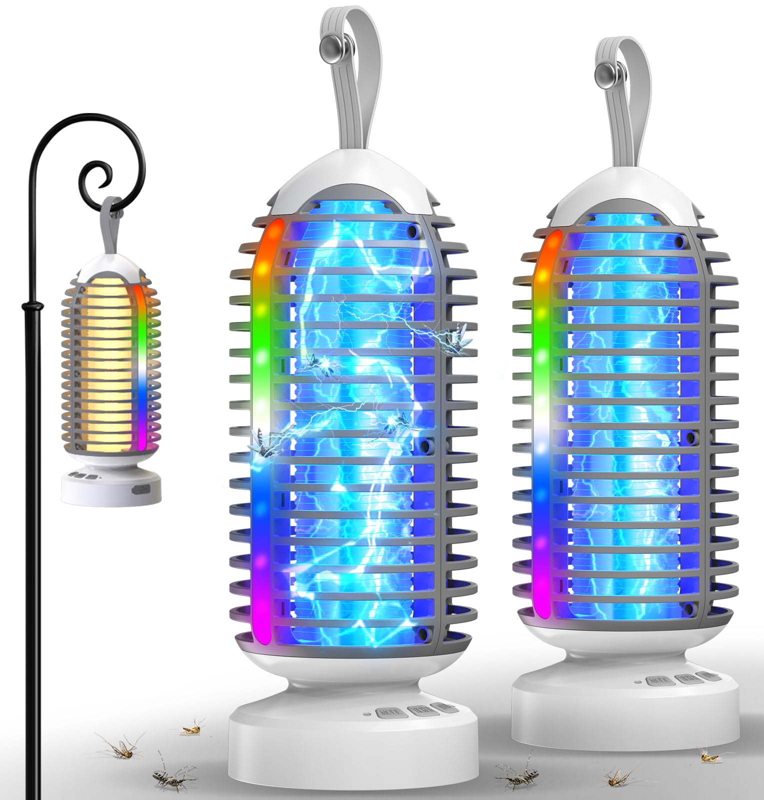 Bug Zapper with Marquee Light, Mosquito Zapper Indoor Outdoor, 4000mAh ...