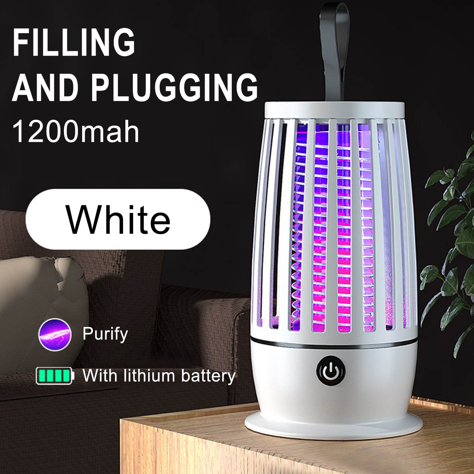 Aufmer Bug Zapper LED Light 2 in 1 Wireless Rechargeable Indoor Outdoor ...