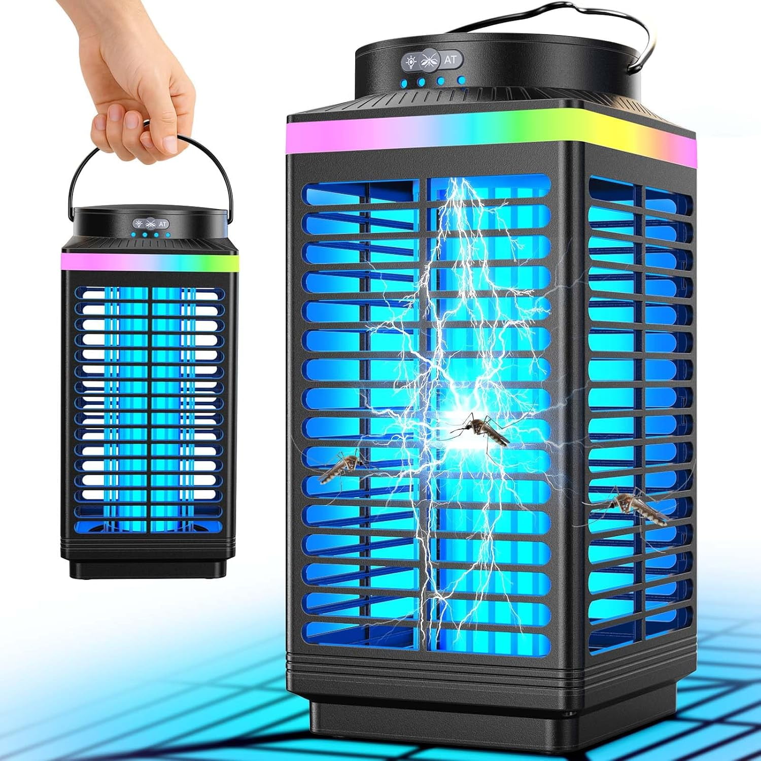 Bug Zapper Outdoor, 4-in-1 4200V Electric Mosquito Zapper, Cordless ...