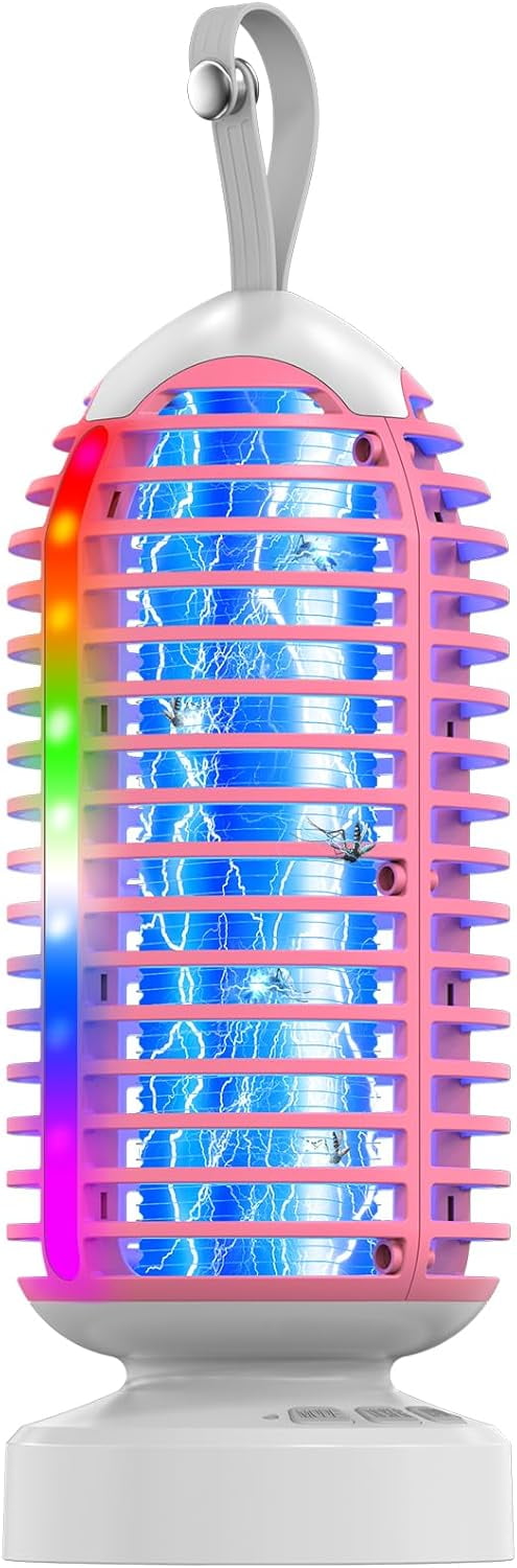 Bug Zapper Outdoor Indoor, 3000V Electric Mosquito Zapper with 4000mAh ...