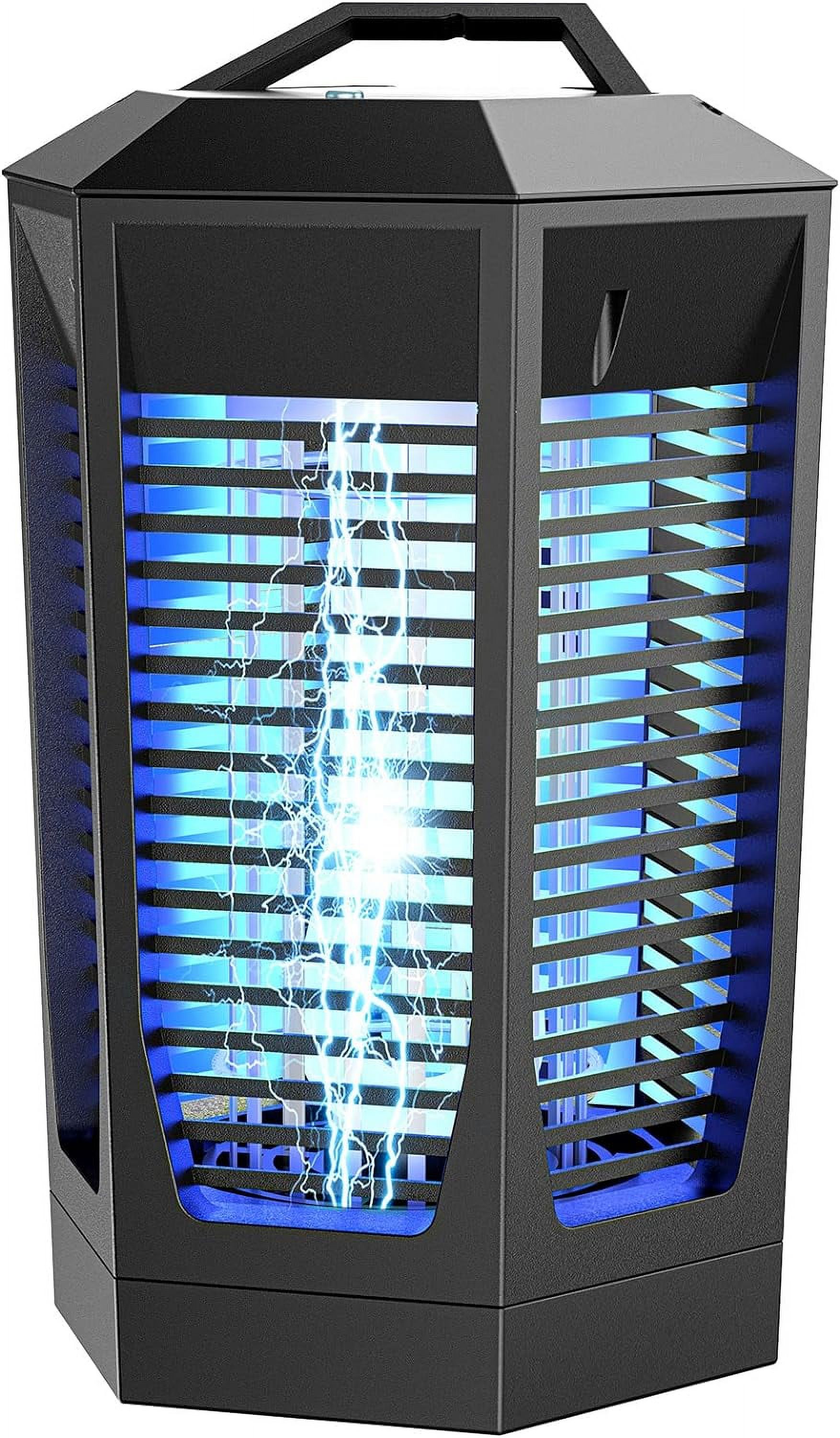 Pure Garden Solar Power UV Mosquito and Bug Zapper LED Light, Black ...