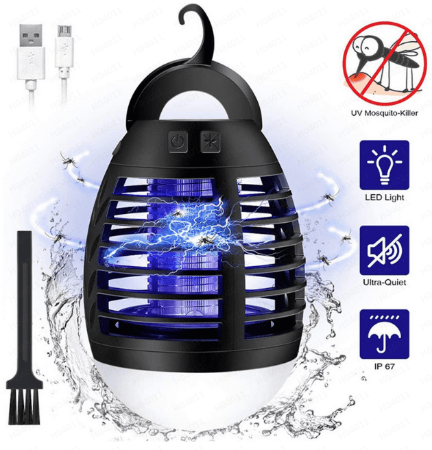 Bug Zapper Outdoor Rechargeable 2 in 1 Wireless Mosquito Killer Lamp ...